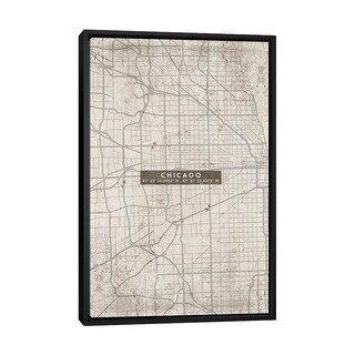 iCanvas "Chicago City Map Abstract" by WallDecorAddict Framed - Bed ...
