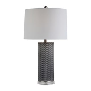 Sagebrook Home Modern Chevron Textured Table Lamp - 15" x 15" x 28 ...
