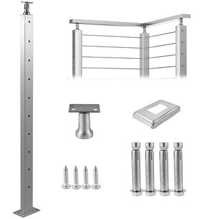 Tuspuzz Cable Railing Post Level Deck Stair Post with Mounting Bracket ...
