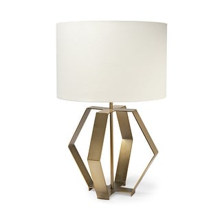 Gold Metal Geometric Table Lamp with 3 Way Switch Slip UNO Fitter - 17 ...