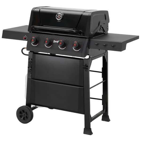 Feasto 4 Burner Liquid Propane Freestanding Gas Grill Cart with Side ...