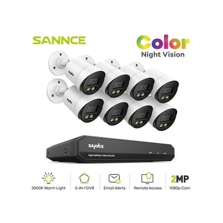 SANNCE 16CH 1080p Security Camera System 8Pcs Surveillance Cameras - On ...