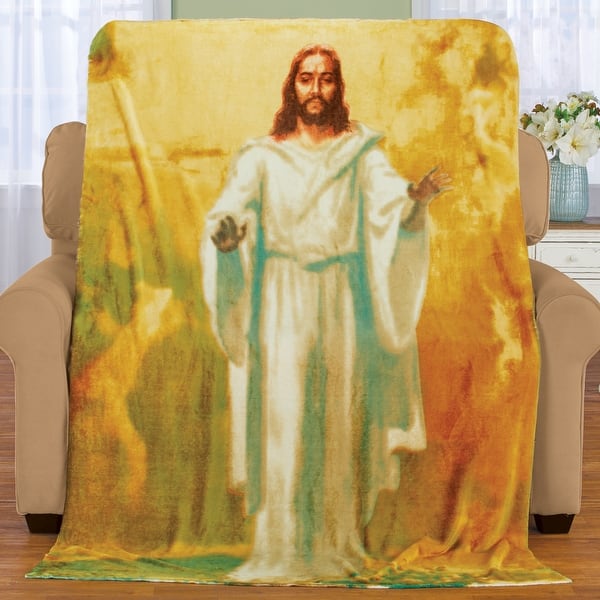 Large Jesus Christ Religious Soft Plush Throw Blanket - Bed Bath ...