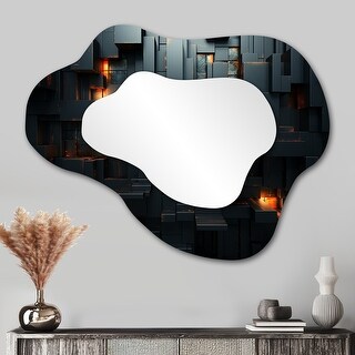 Designart - 3D Black Brick Cube Dimensions VII - Abstract Geometric ...