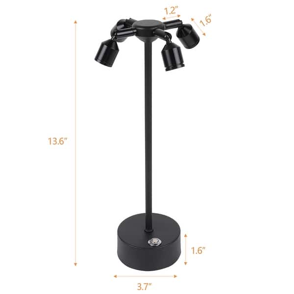 Modern LED Table Lamp Tall Pole Desk Lamp Adjustable Rechargeable - Bed ...