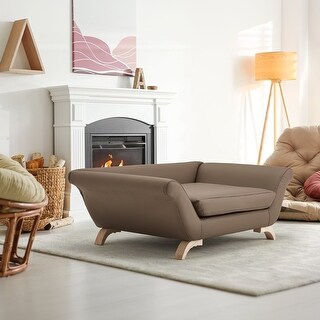 EROMMY Modern Pet Couch for Dogs, Leather Pet Bed for Medium & Small ...