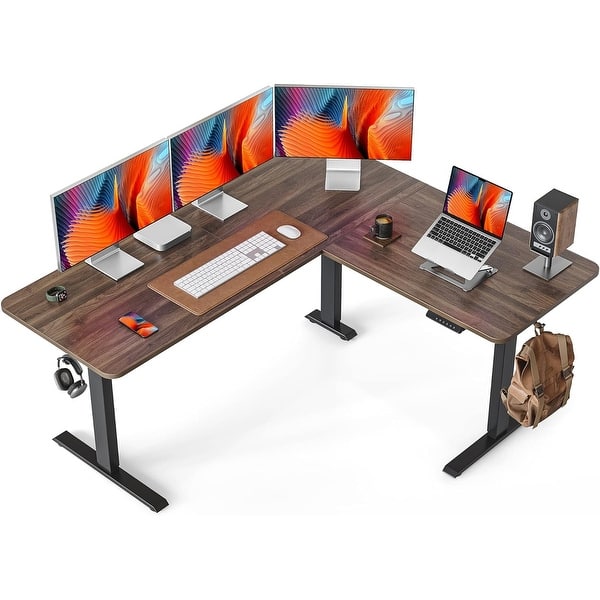 FEZIBO L Shaped Standing Desk Adjustable Height, Electric Stand up ...