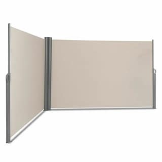 237" x 71" Patio Retractable Double Folding Side Awning Screen Divider ...