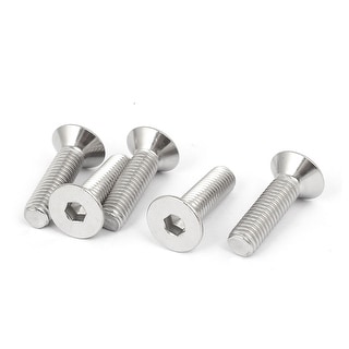 M8x30mm 316 Stainless Steel Fully Thread Flat Head Hex Socket Cap Screw ...
