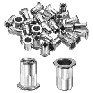 Pack UNC Rivet Nuts, 304 Stainless Steel Knurled Flat Head Threaded ...