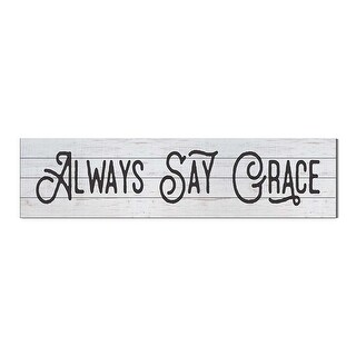 40" White and Black "Always Say Grace" Slat Wall Sign - Bed Bath ...