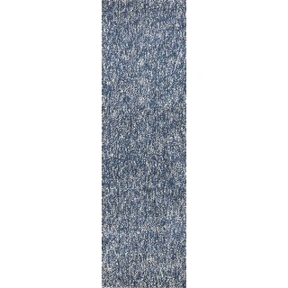 8' Indigo or Ivory Heather Plain Runner Rug - 3'6" - Bed Bath & Beyond ...