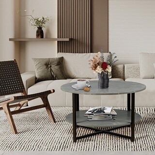 Two-Tier Round Console Table Coffee Table Dining Table - Bed Bath ...