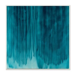 Stupell Tranquil Cool Blue Paint Drip Dark Abstraction Wood Wall Art ...