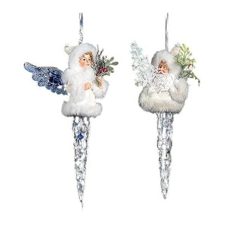 Icy Crystal Icicle Angel Christmas Ornament - 7" - Pack of 4 - Bed Bath ...