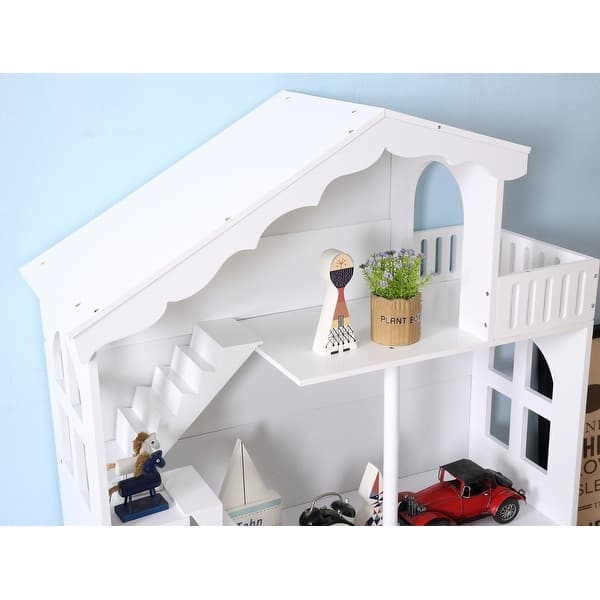 White Dollhouse Bookcase Book Shelf Storage Unit - Bed Bath & Beyond ...