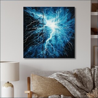 Designart "Lightning Electric Symphony Pointillism II" Landscapes Metal ...