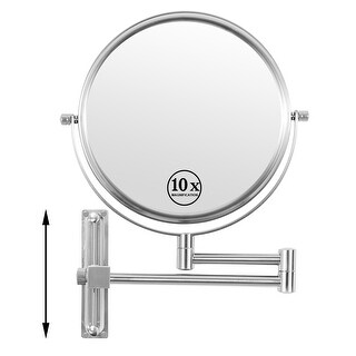 8-inch Wall Mounted Makeup Vanity Mirror,Height Adjustable,1X / 10X ...