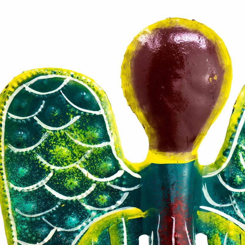 Green Handmade Metalwork Standing Angel (Haiti) - Overstock - 9253546