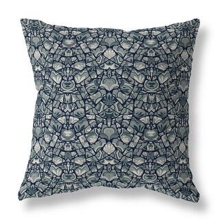 Grayish And Cyan Wildflower Lagoon Faux Suede Throw Pillow - Bed Bath ...