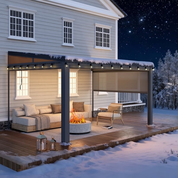 pull down screen for pergola