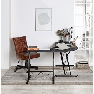 Black Computer Desk with Metal Tubes - Bed Bath & Beyond - 34471798