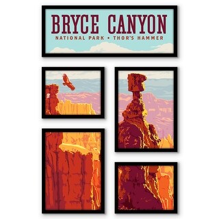 Americanflat Bryce Canyon National Park Hammer 5 Piece Grid Framed ...