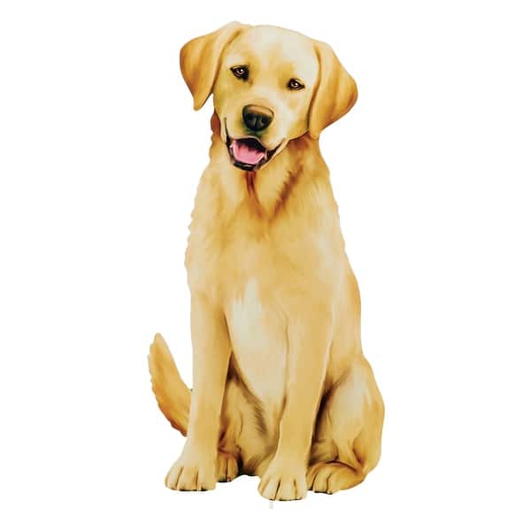 Realistic Metal Yellow Lab Dog Garden Stake - 21.380 x 12.250 x 1.750 ...
