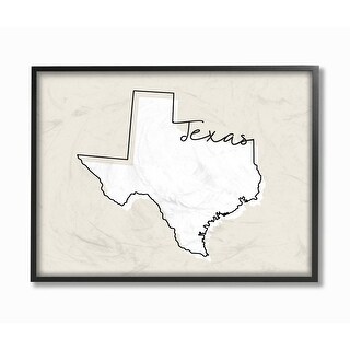 Stupell Texas Home State Map Neutral Print Design,11x14, Design By ...