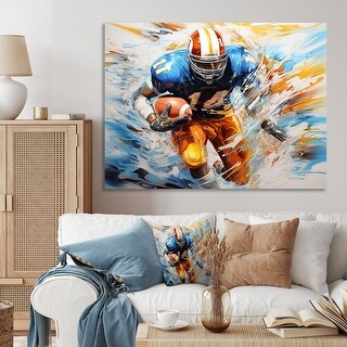 Designart "Football Rhythmic Momentum I" Sports Canvas Art Print - Bed ...