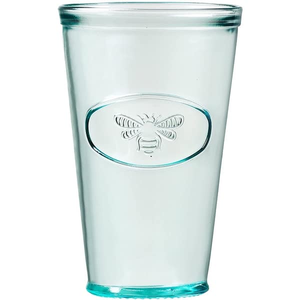 Amici Home Bee Relief Hiball Drinking Glasses, Set of 6 - Clear Green - 16 Ounces - Bed Bath ...