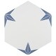 Merola Tile Stella Hex Azul 8-5/8" x 9-7/8" Porcelain Floor and Wall ...