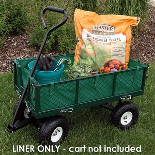 Sunnydaze Outdoor Garden Utility Cart Liner - Green - Includes Liner ...