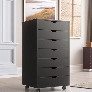 Mobile Wood Storage Cabinets with Wheels and 7 Drawer - Bed Bath ...