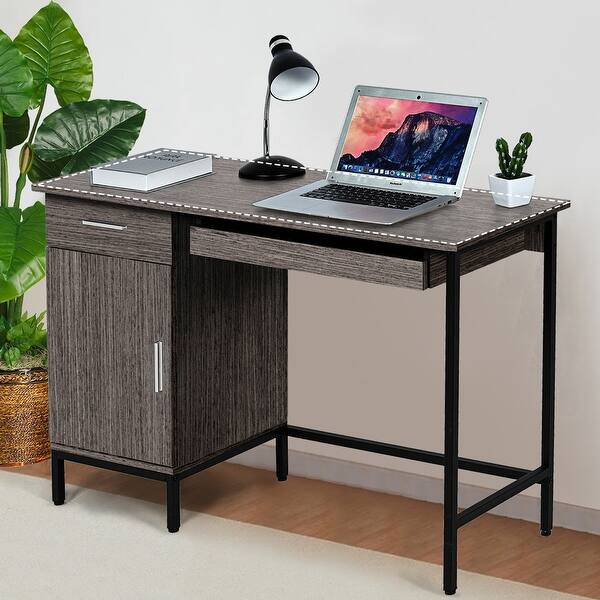 Computer Desk Writing Table 43 Inch Home Office Computer Steel Wood ...
