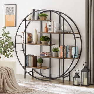 5-Tier Round Metal Plant Stand Display Stand Open Bookshelf - Bed Bath ...