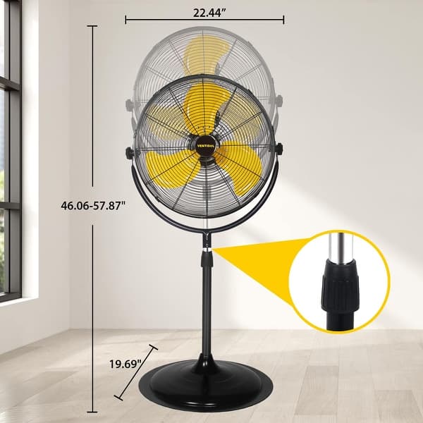 18 Inch Tilting Pedestal Fan, 3-Speed High Velocity Stand Up Fan 4 ...