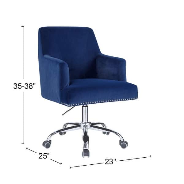 Blue Velvet Office Chair in Chrome Finish - Bed Bath & Beyond - 36023652