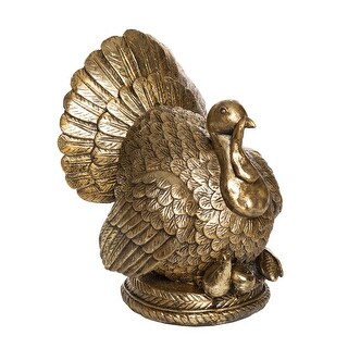 Transpac Resin 8 in. Gold Harvest Turkey Decor - Bed Bath & Beyond ...