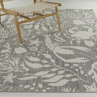 Ariel Tropical Coastal Indoor/Outdoor Area Rug - Bed Bath & Beyond ...