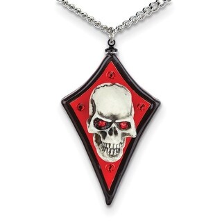 Glass Baron Skull Silver-Tone Handcrafted Glass Necklace - Bed Bath ...