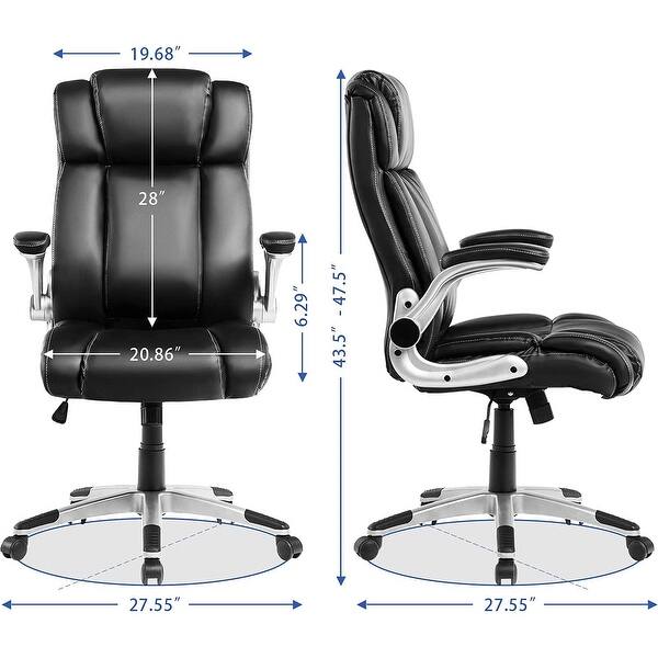 Adjustable Rotary Office Executive Chair PU Leather Desk Chair Tilt ...
