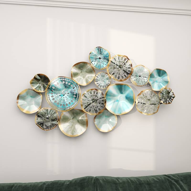 Multi Colored Metal 3D Overlapping Discs Plate Home Wall Decor ...