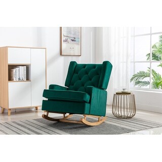 Comfortable Fabric Rocking Chair with Solid Wood Frame - Bed Bath ...