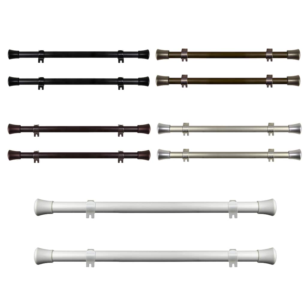 InStyleDesign 1" Side Curtain Rod 12-20 inch long (Set of 2 ...