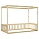Wood Canopy Frame Floor Bed with Fence,Guardrails - Bed Bath & Beyond ...