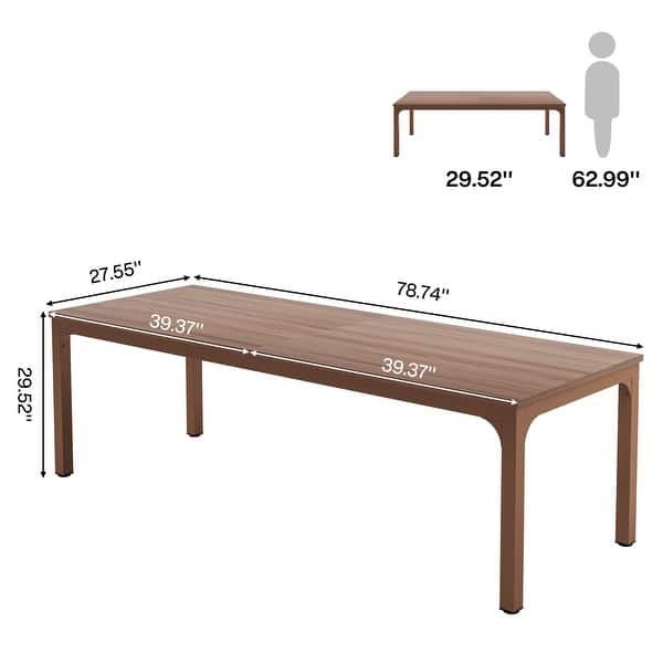 Dining Table for 6-8 Person, 78 inch Long Rectangular Kitchen Dining ...