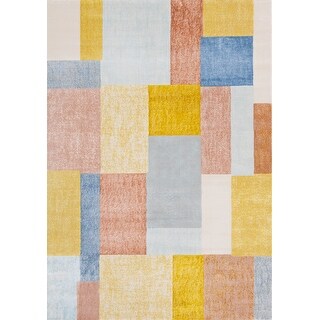 Bloom Collection - Colorful Blocks Area Rug, 5'3" x 7'7" - Bed Bath ...