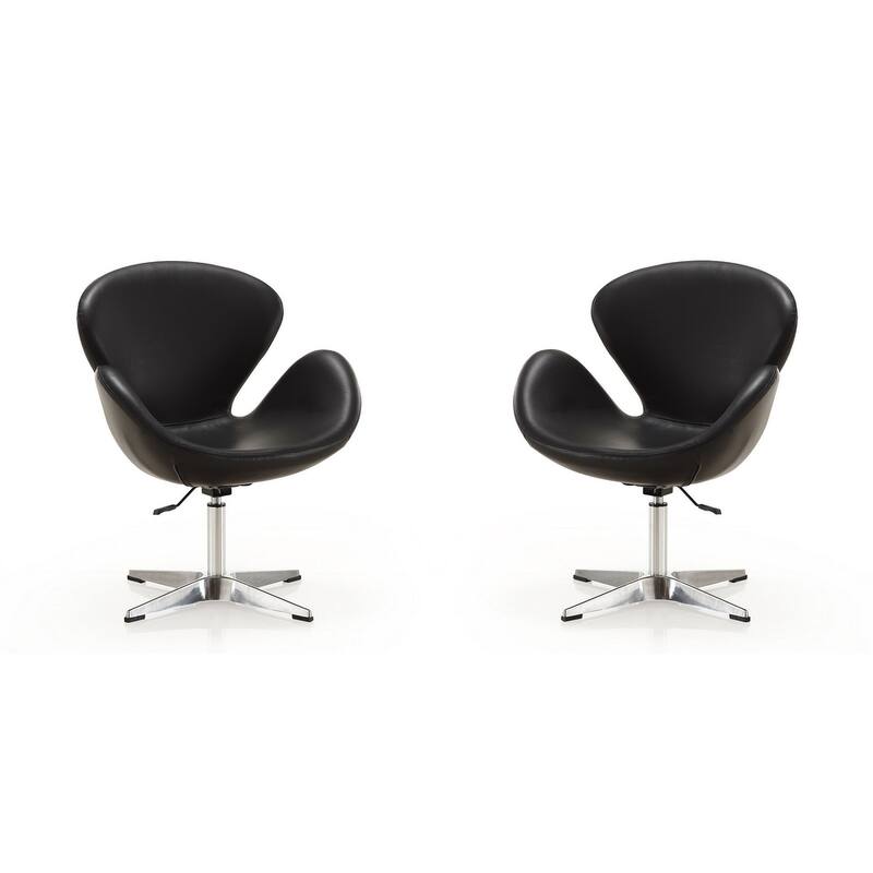 Manhattan Comfort Raspberry Upholstered Swivel Lounge Chair - Set of 2 ...