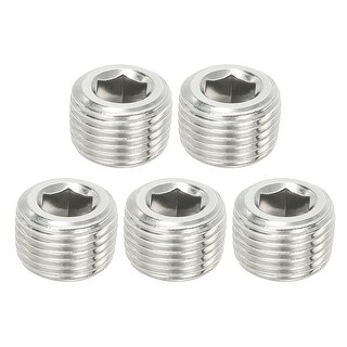Male Pipe Plugs Internal Hex Thread Socket Stainless Steel - Silver ...